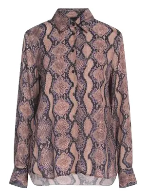 Pinko Woven Snakeskin Shirt - Beige