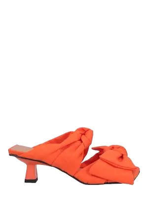 GANNI Bow-detailed Spool Heel Sandals - Orange