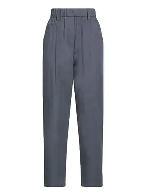 Brunello Cucinelli Tapered Poplin Pants Blue