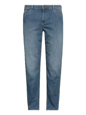 EMPORIO ARMANI Tapered Jeans With Leather Trims