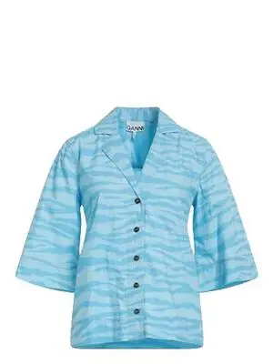 GANNI Organic Cotton Shirt - Azure