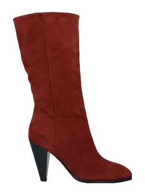 PAOLA FERRI Suede Boots With Cone Heel - Red
