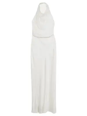 Simkhai SIMKHAI Reannon Draped Satin Halter Gown Ivory