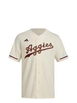 Adidas Texas A&m Full-button Jersey - Cream White