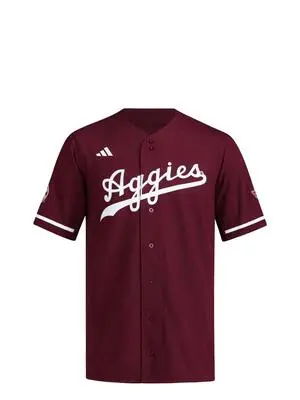 Adidas Texas A&m Reverse Retro Full-button Jersey - Team Maroon
