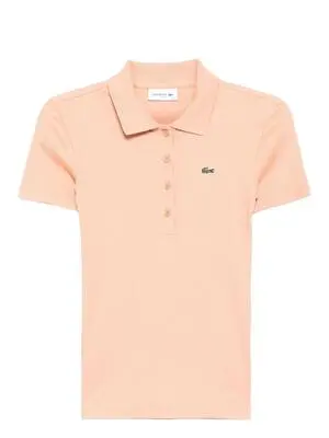 Lacoste Ribbed Polo Top - Neutrals