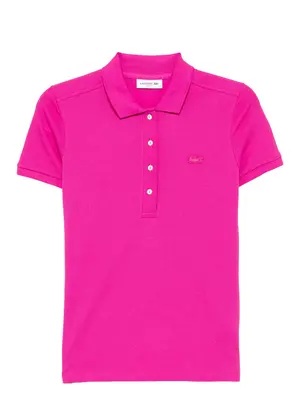 Lacoste Logo-patch Polo Top - Pink