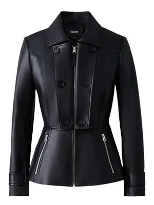Mackage Fitted Lamb Leather Jacket - Black