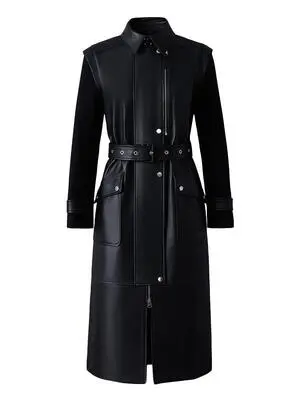 Mackage Mackage Evelina 2-in-1 Lamb Leather Coat With Removable Sleeves Black