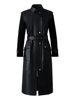 Mackage Mackage Evelina 2-in-1 Lamb Leather Coat With Removable Sleeves Black