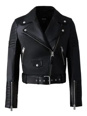 Mackage Masina Leather Biker Jacket - Black