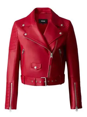Mackage Masina Leather Biker Jacket - Lava