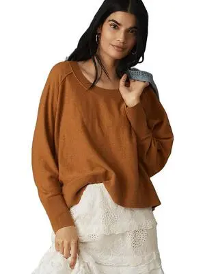 PILCRO Pilcro Mero Wool Scoop-Neck Sweater Brown