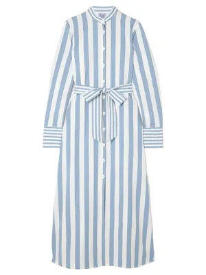 Thierry Colson Alla Striped Cotton-poplin Maxi Shirt Dress - Blue