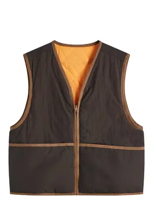 MERELY MADE Reversible Nylon Vest - Brown