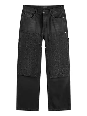 Amiri Embossed Denim Carpenter Pants - Vintage Black