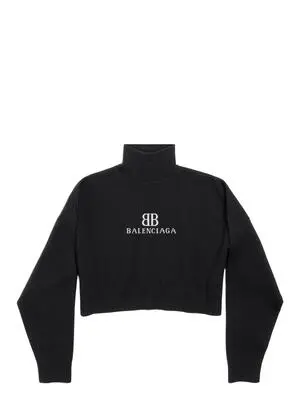 Balenciaga Wool Knit Cropped Highneck - Black