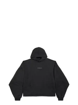BALENCIAGA Balenciaga Back Strass Cropped Hoodie