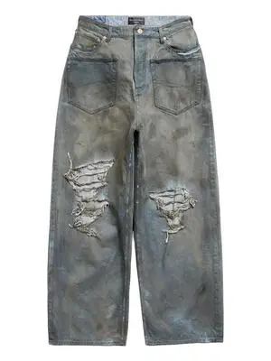 Balenciaga Patched Pockets Baggy Jeans - Blue
