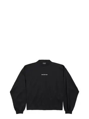 Balenciaga Back Cropped Long Sleeve T-shirt - Black