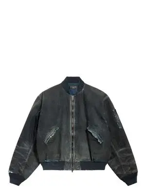 Balenciaga Denim Bomber Jacket - Beige