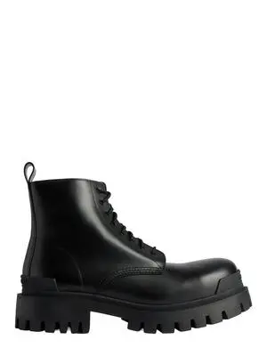 Balenciaga Strike Lace-Up Boots Black