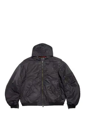 Balenciaga Tape Type Light Hooded Bomber - Black