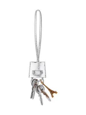 Balenciaga Le City Charm Eiffel Metallized Silver