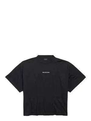 Balenciaga Back Cropped T-shirt - Black
