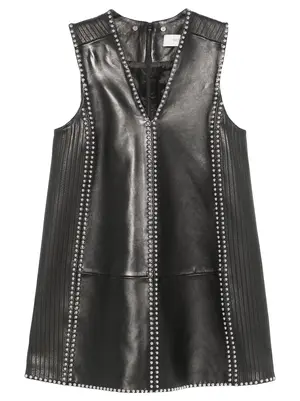 GOLDEN GOOSE Leather Mini Dress - Black