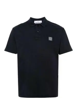 Stone Island Compass-motif Polo Shirt - Blue