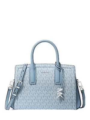 Michael Kors Michael Kors Laila Small Signature Logo Satchel Blue