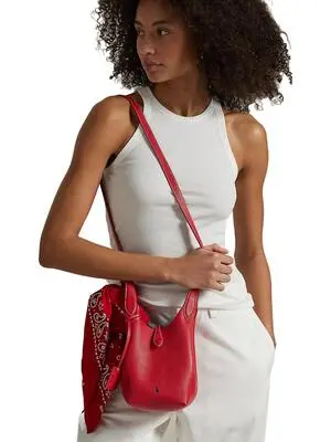 Ralph Lauren Polo Play Leather Small Tote & Crossbody Cherry
