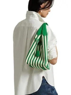 Ralph Lauren Ralph Lauren Polo Play Striped Canvas Tote Parrot/white