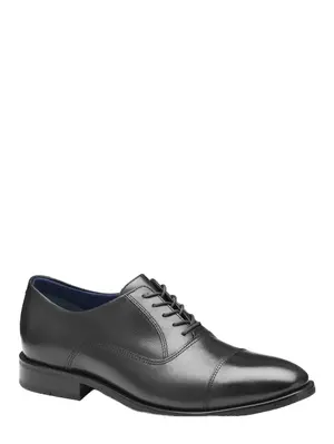 Johnston & Murphy Landry Cap Toe Oxford - Black Full Grain