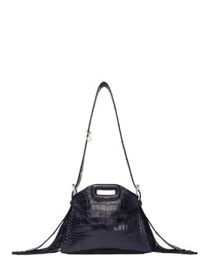 Maje Miss M Mini Embossed Leather Bag Black
