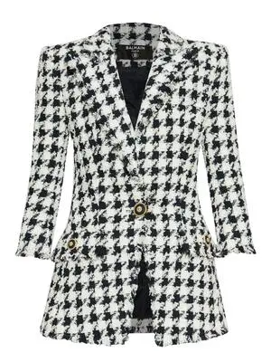 Balmain Houndstooth Blazer - White