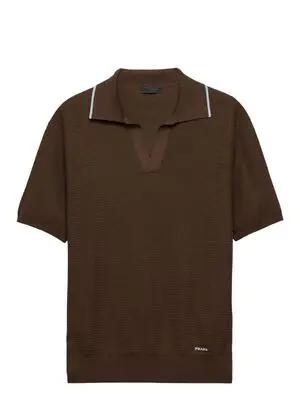 Prada Contrast-trim T-shirt - Brown