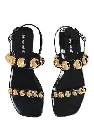 Jeffrey Campbell Gum Drop Studded Jelly Sandals - Black Gold