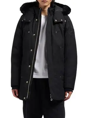 Moose Knuckles Moose Knuckles Original Stirling Down Parka With Shearling Hood Black W/ Black Sh