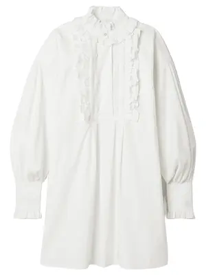 Valentino Garavani Lace-trimmed Mini Shirt Dress - White