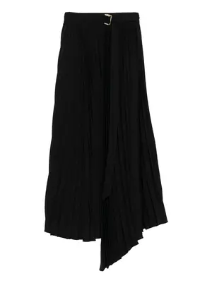 PARLOR Belted Midi Skirt - Black
