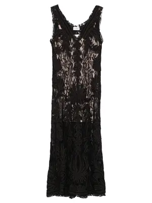 P.a.r.o.s.h Lace Maxi Dress - Black