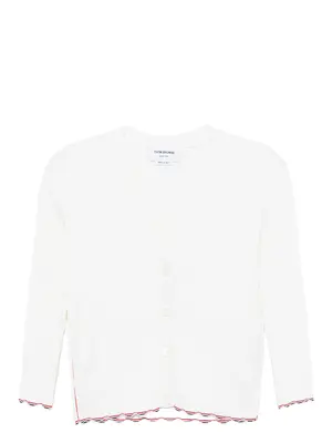 Thom Browne V-neck Cardigan - 100 White