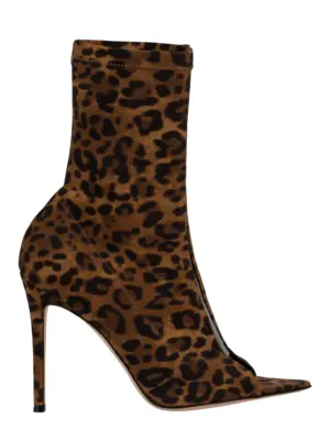 GIANVITO ROSSI Hiroko Leopard Print Boots