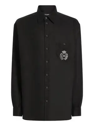 Dolce & Gabbana Logo-embroidered Shirt - Black