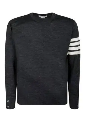 Thom Browne 4-bar Crew-neck Jumper - Grey