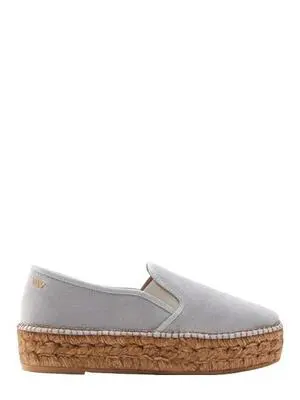 VISCATA Castell Canvas Espadrille Platforms Ash Grey