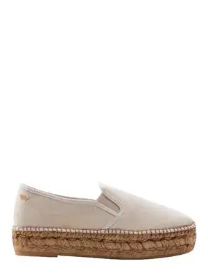 VISCATA Castell Canvas Espadrille Platforms Beige