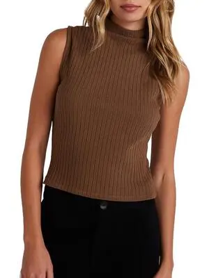 Bella Dahl Bella Dahl Funnel Neck Rib Tank Olive Bronze